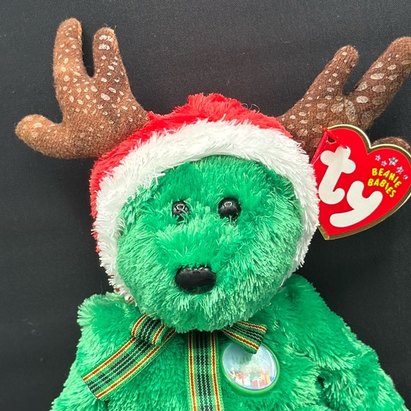 Ty | Toys | New Ty Beanie Baby 302 Holiday Teddy The Green Reindeer ...